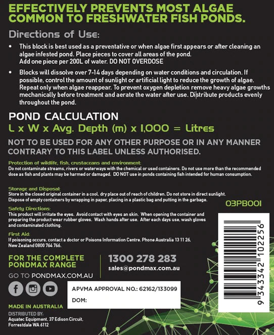 Buy PondMAX Algae Block Online | Ponds R Us